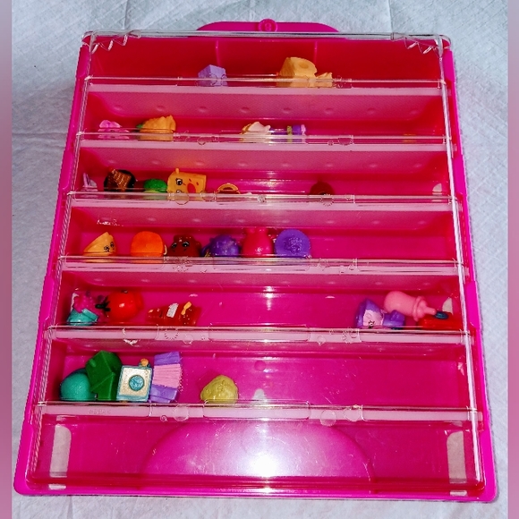 Shopkins | Toys | Shopkins With Pink Carrying Case With Shelves Lot 36 ...